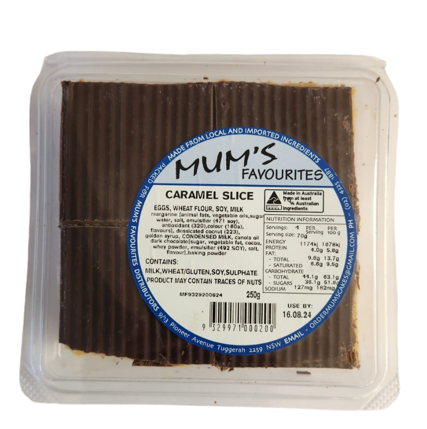 Mum's Favourites - 4 pack Caramel Slice 250g - Beemart Online